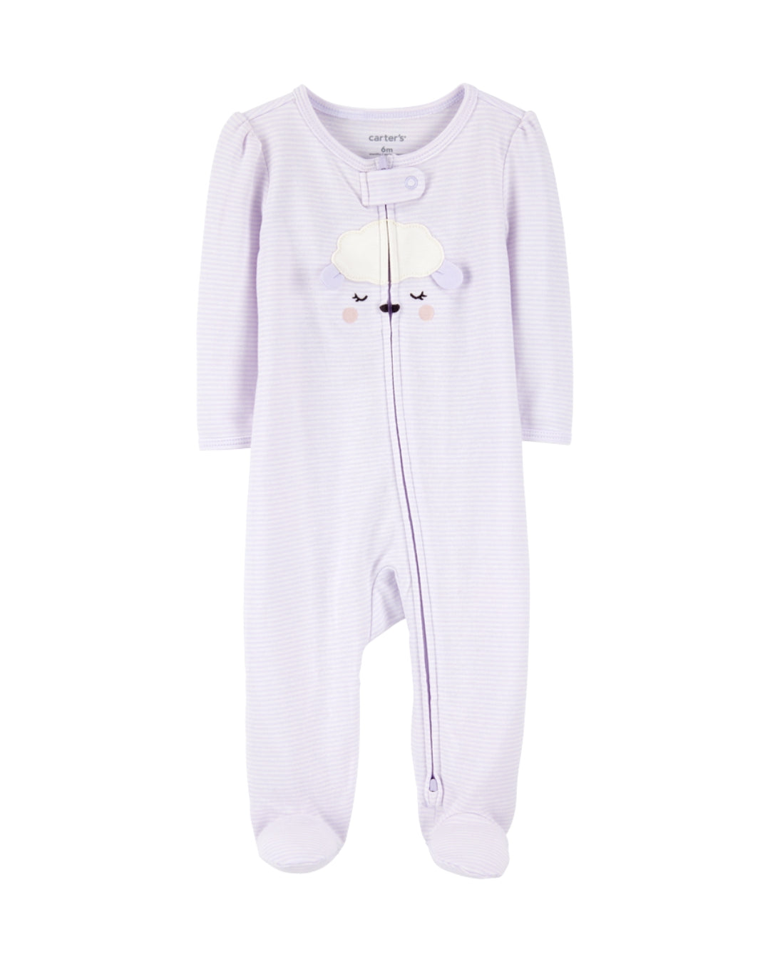 Pijama Carter con pies y zipper doble, diseño de cordero color lila pa ...